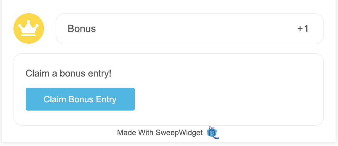 Bonus Entry Method | SweepWidget