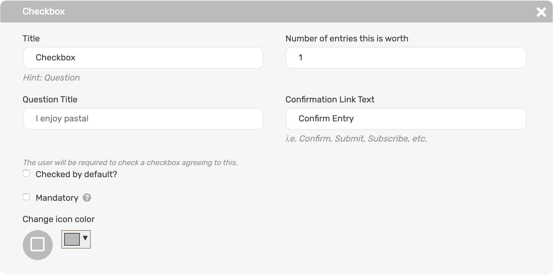 Custom Input Fields Entry Methods | SweepWidget