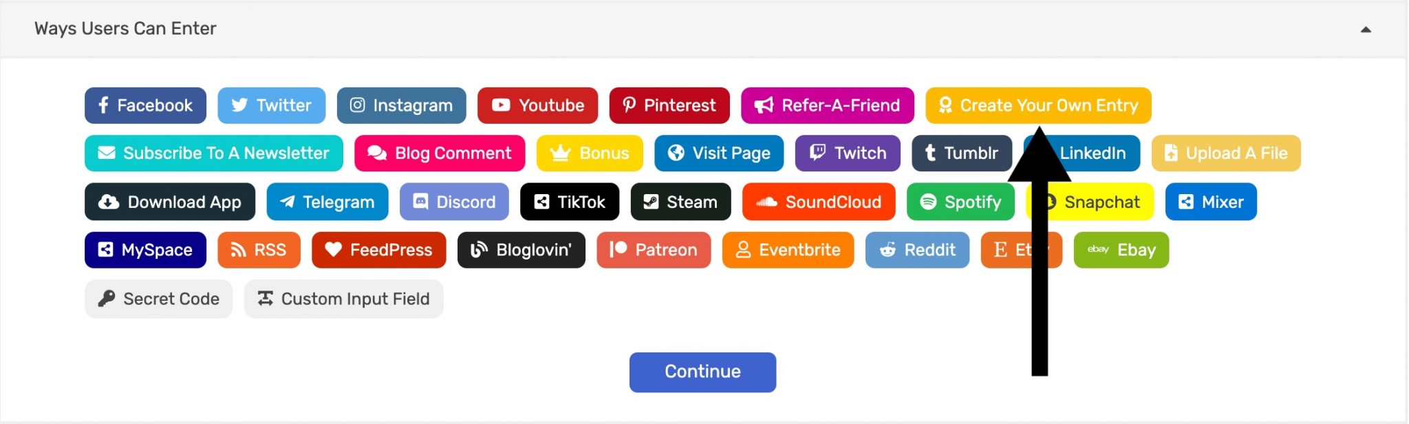 Create Your Own Entry Method | SweepWidget