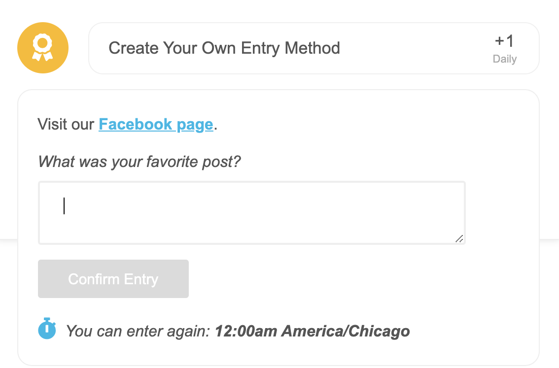 Create Your Own Entry Method | SweepWidget