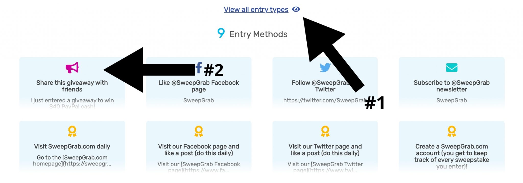 Filter Results By Entry Method Type | SweepWidget