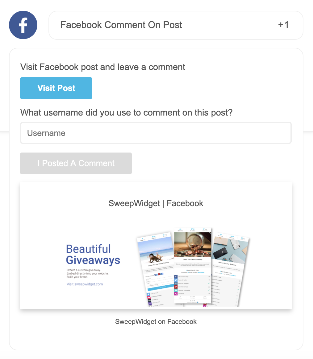 Facebook Entry Methods | SweepWidget