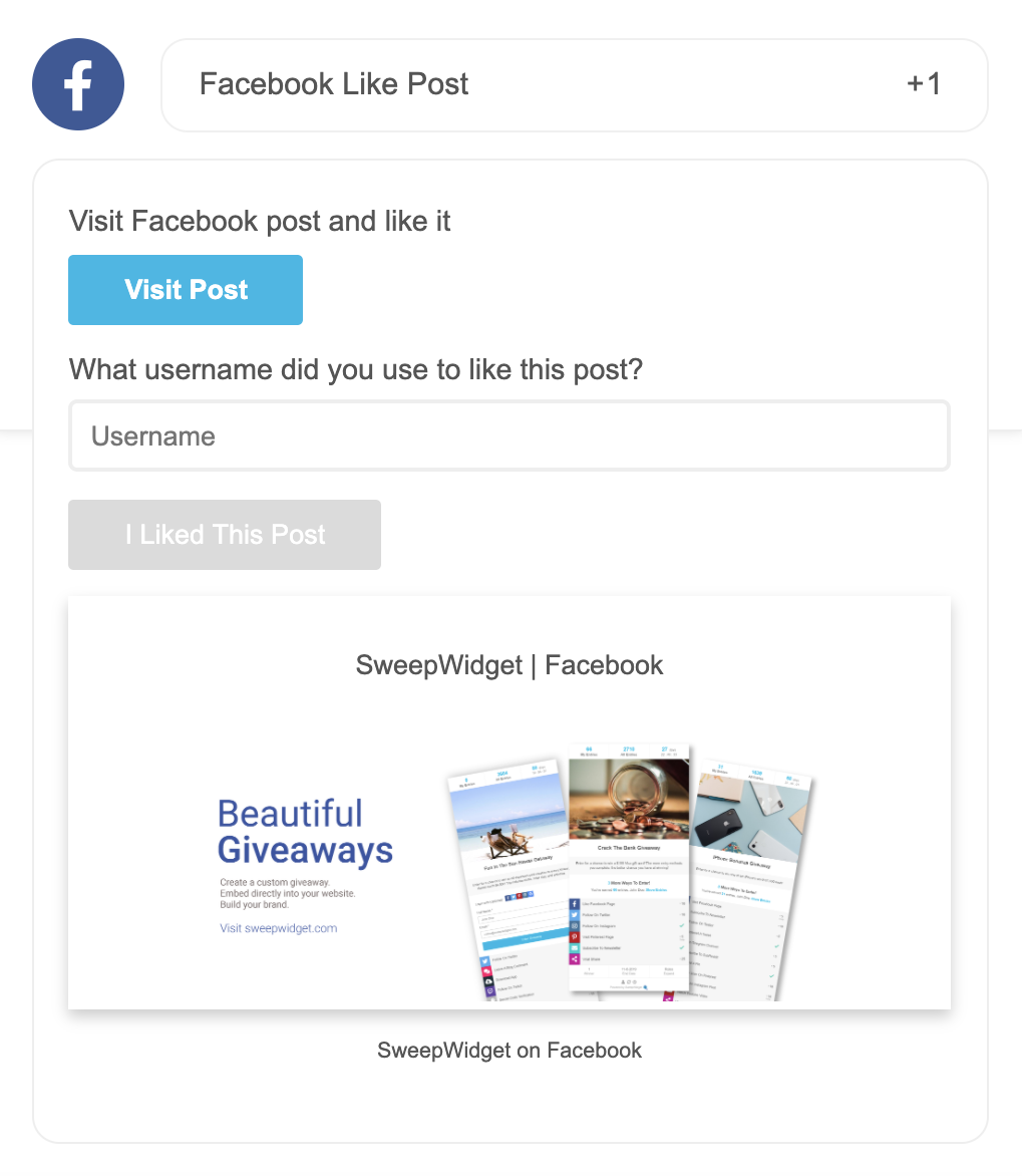 Facebook Entry Methods | SweepWidget