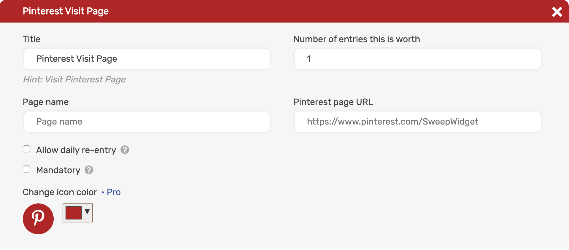 Pinterest Entry Methods | SweepWidget