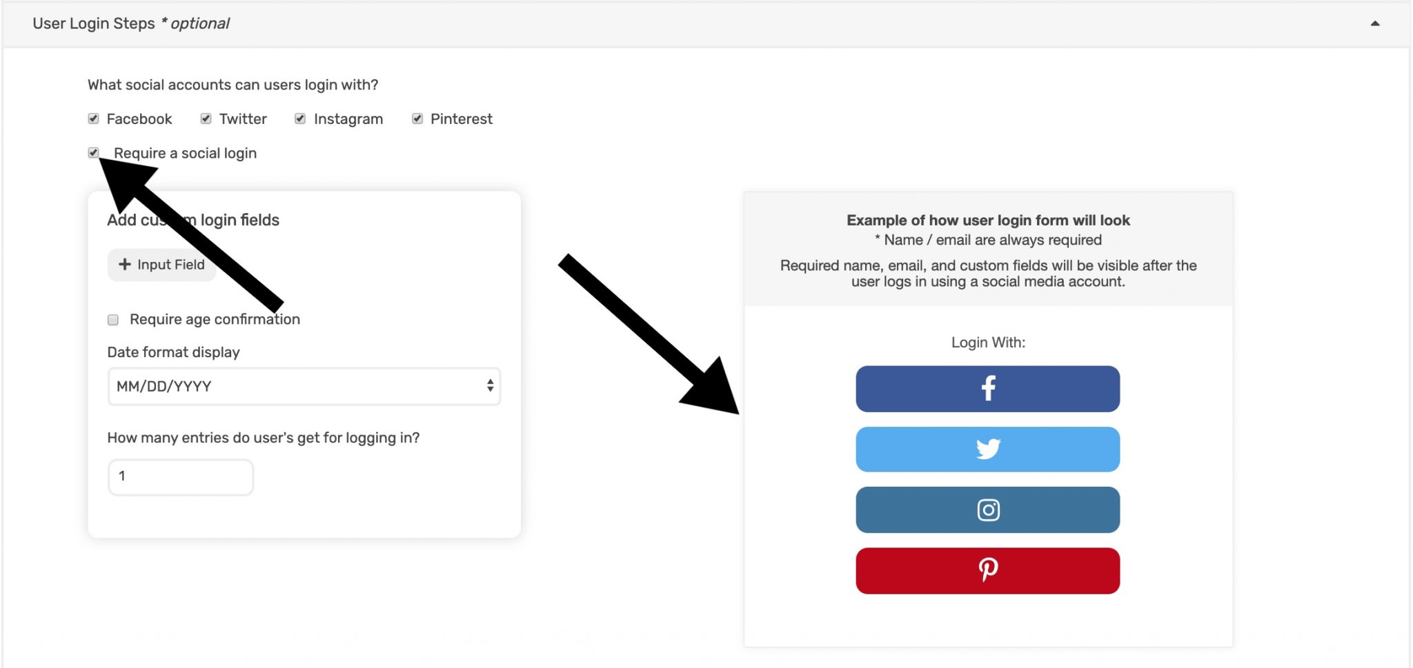 How To Setup User Login Fields | SweepWidget