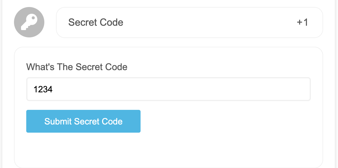 Secret Code Entry Method | SweepWidget