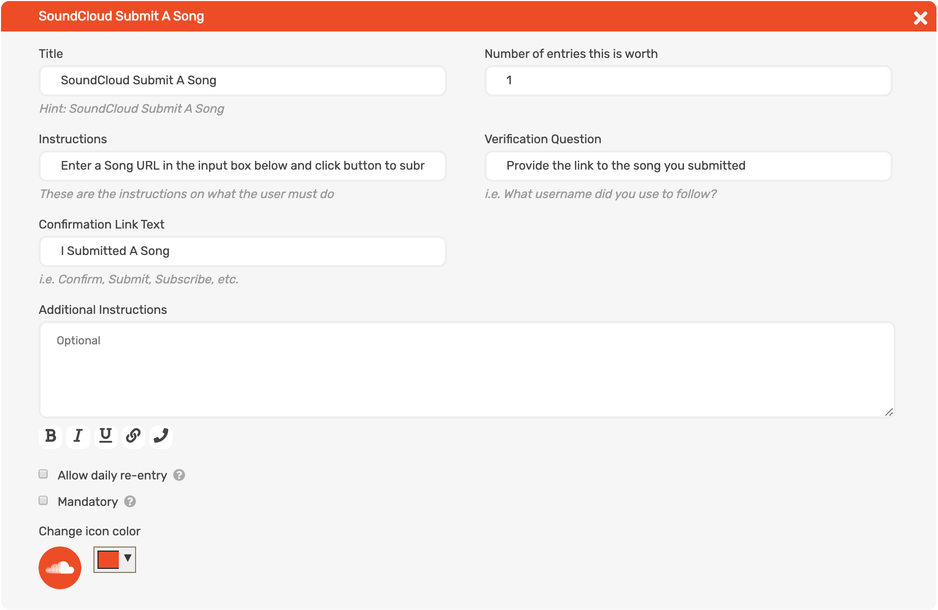 SoundCloud Entry Methods | SweepWidget