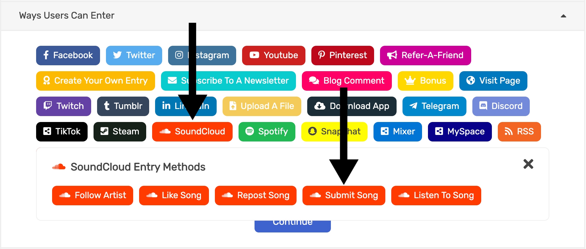 SoundCloud Entry Methods | SweepWidget