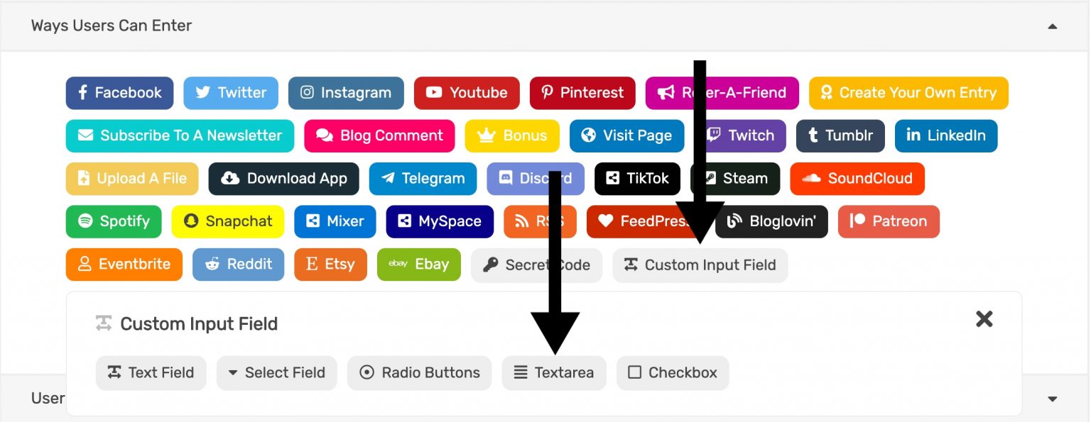 Custom Input Fields Entry Methods | SweepWidget