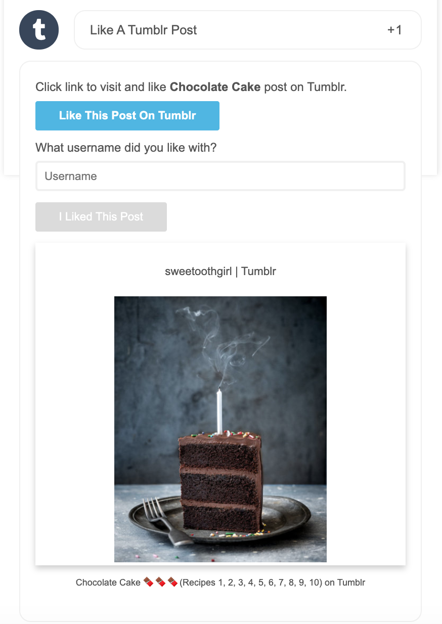 Tumblr Entry Methods | SweepWidget