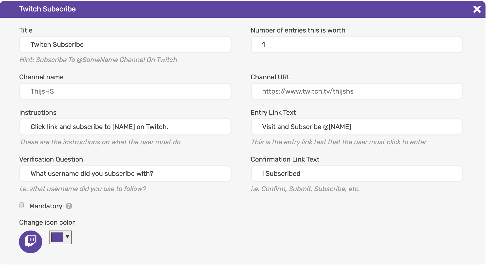 Twitch Entry Methods | SweepWidget