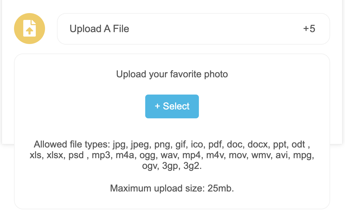 Upload A File Entry Method | SweepWidget