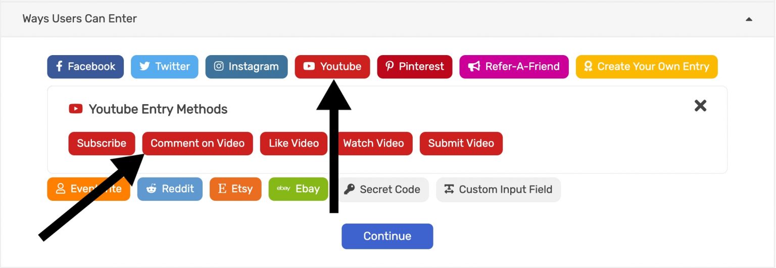 Youtube Entry Methods | SweepWidget
