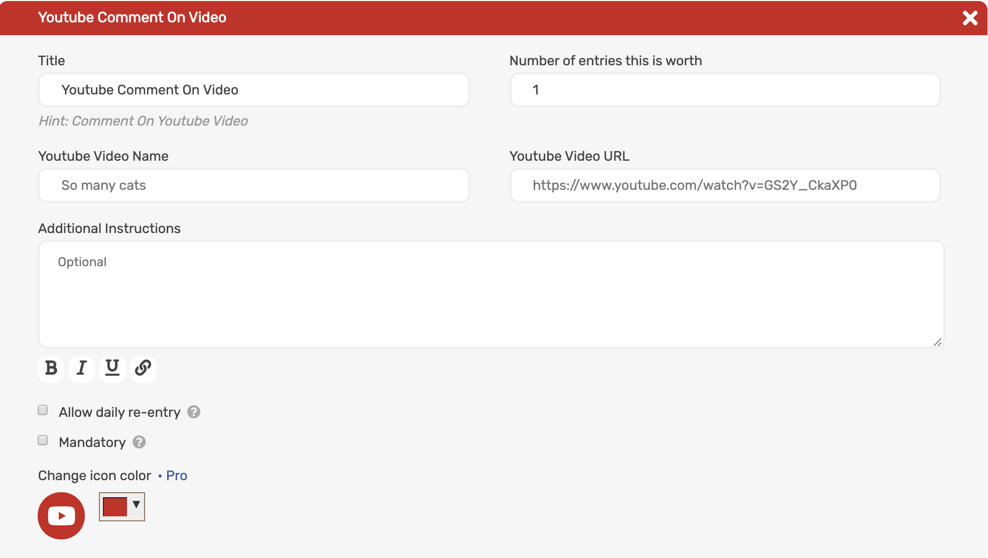 Youtube Entry Methods | SweepWidget
