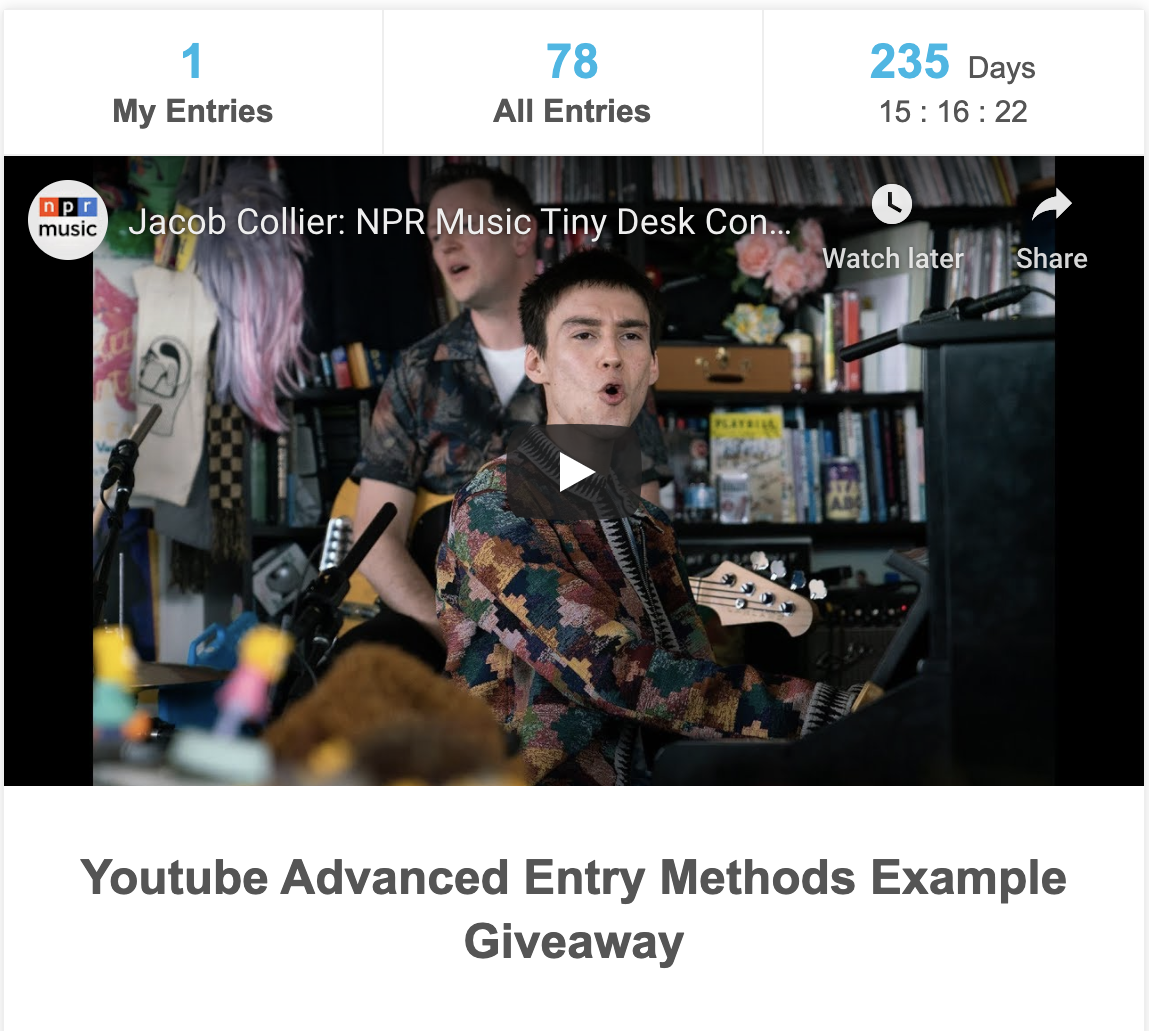 Youtube Entry Methods | SweepWidget