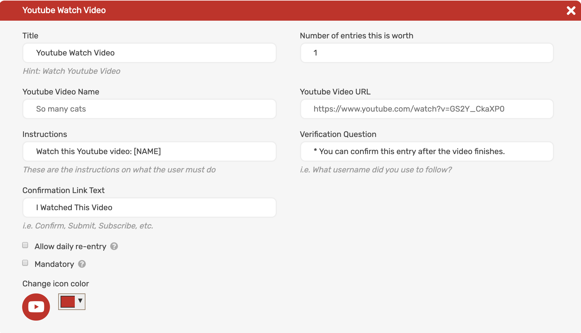 Youtube Entry Methods | SweepWidget