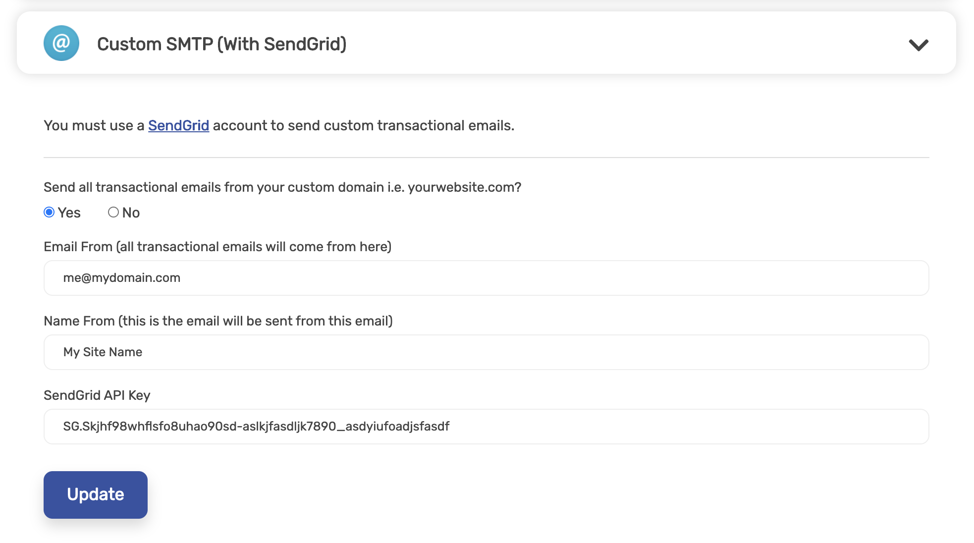 Add custom SMTP to your SweepWidget emails