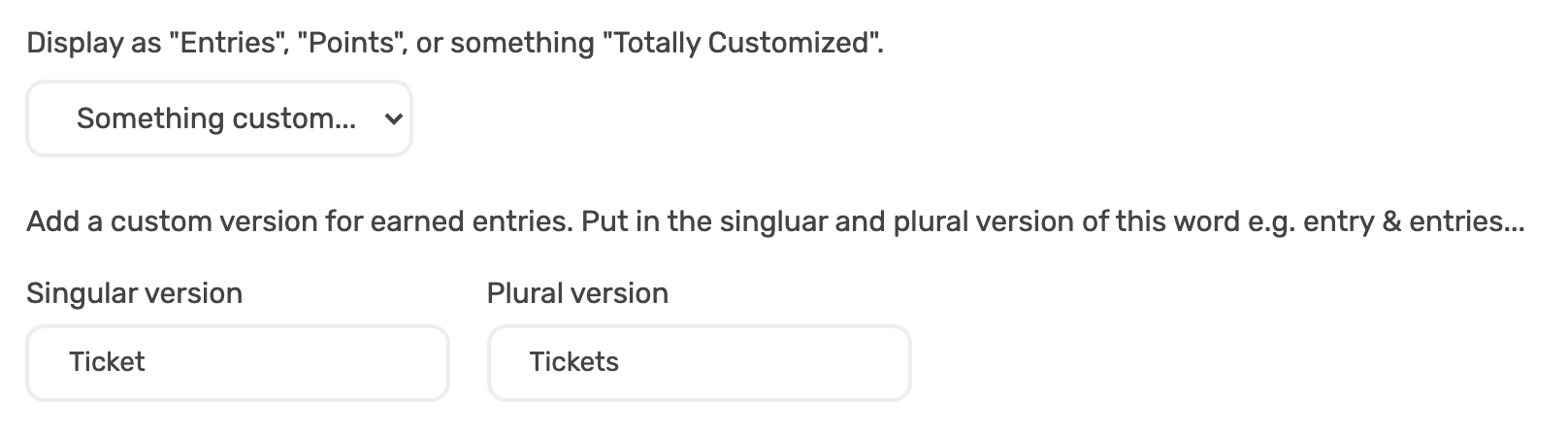 Can I Change It From "Entry" / "Entries" To Something Else On The Widget? - SweepWidget Help Docs