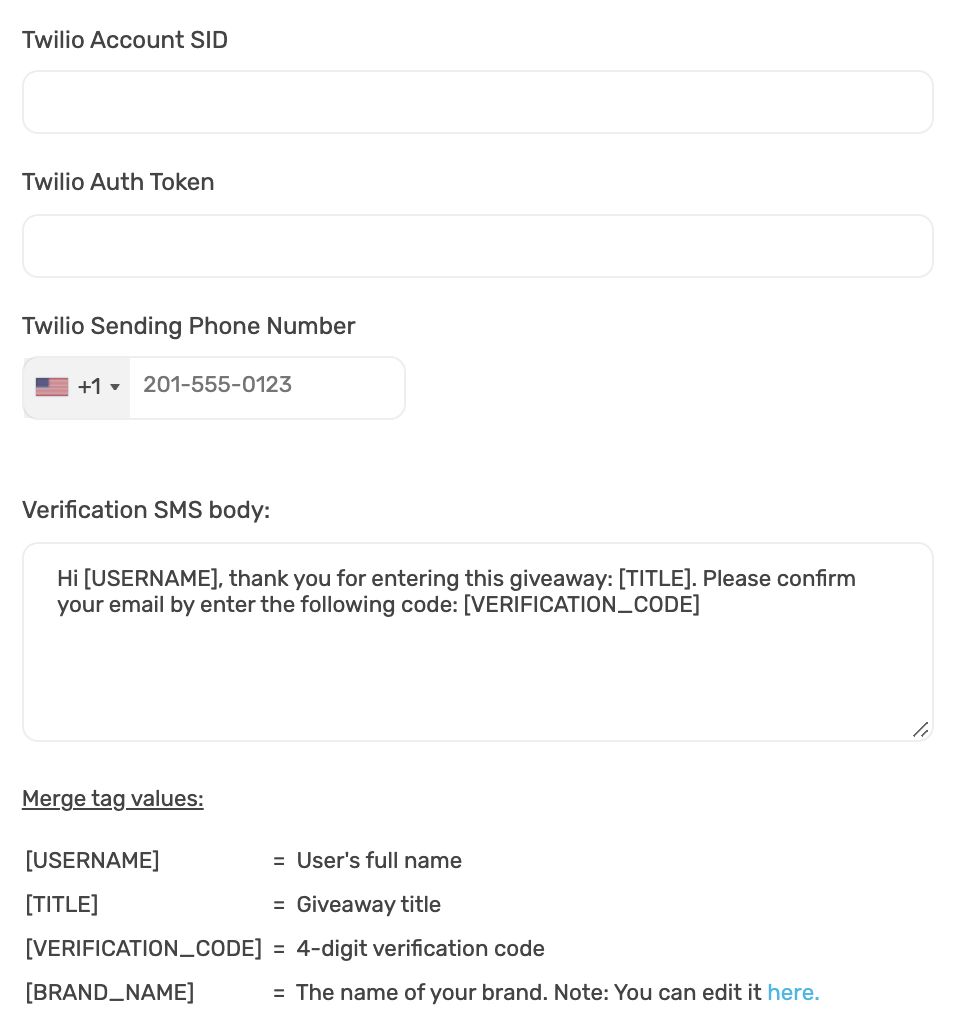 Require SMS Phone Verification Text Message - SweepWidget Help Docs