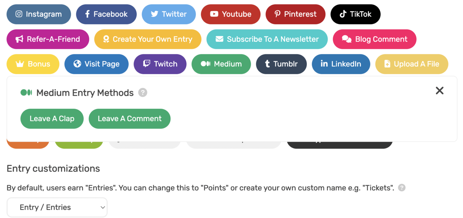Medium Entry Method - SweepWidget