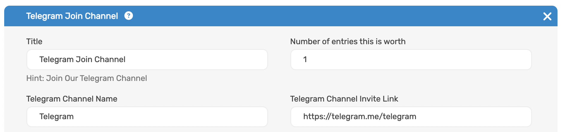 Telegram API Integration - Authenticate Entries