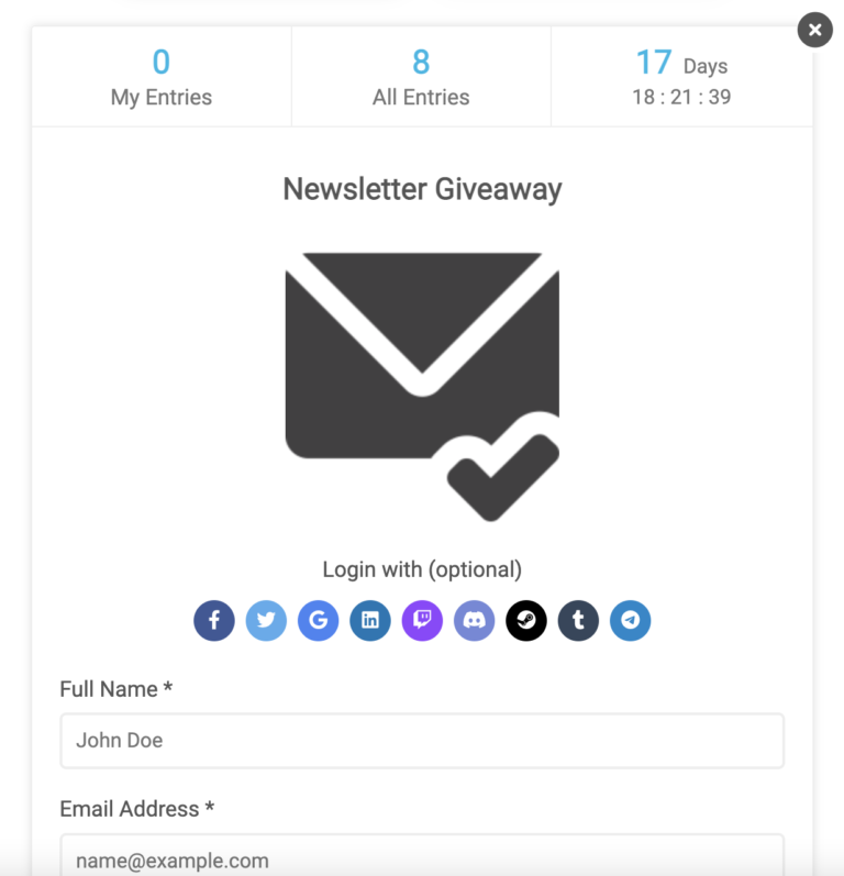 Turn widget into a modal popup in embedded pages