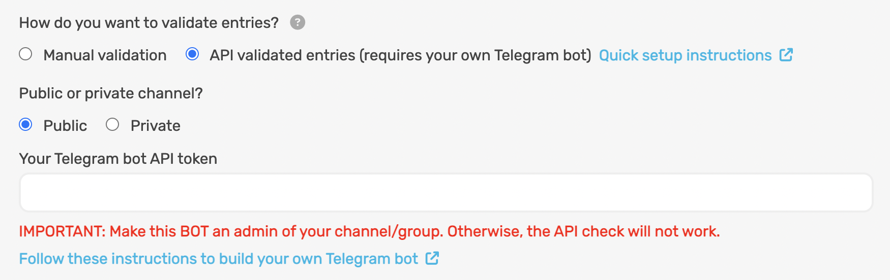 Join Telegram Channel Entry Method | SweepWidget