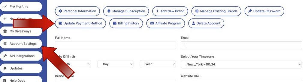 How To Update Your Payment Method With SweepWidget