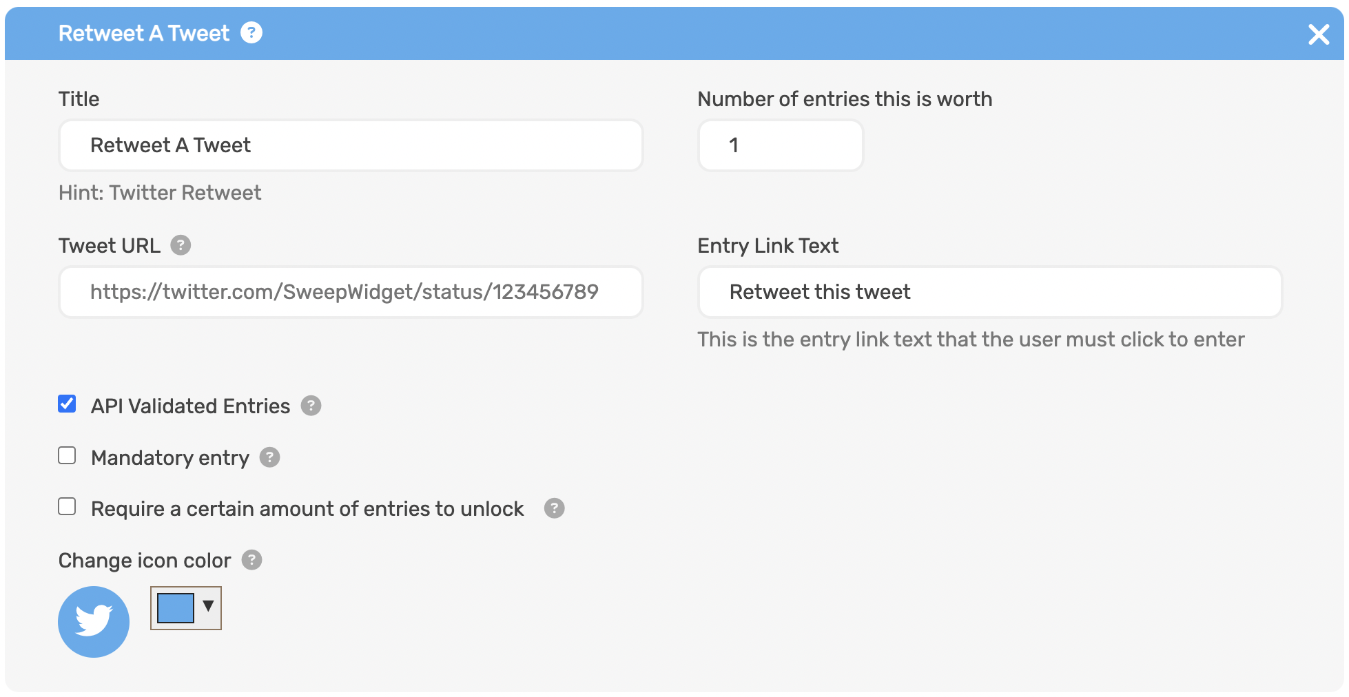 Twitter Entry Methods | SweepWidget