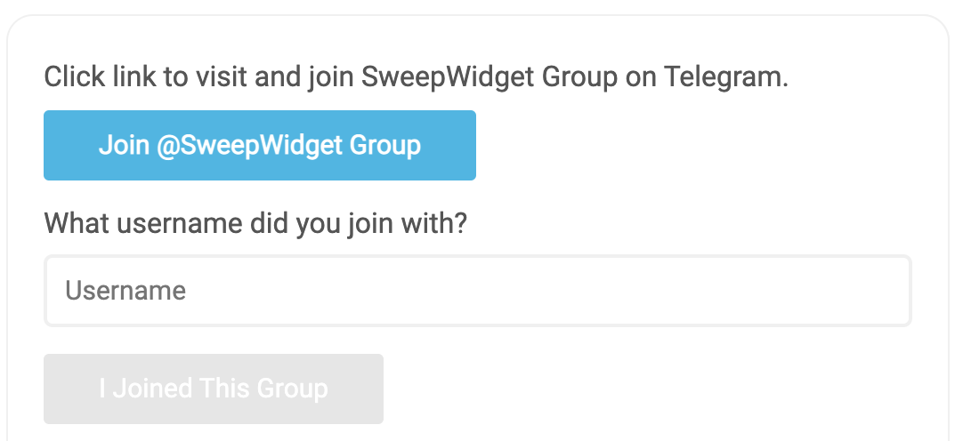 Join Telegram Channel Entry Method | SweepWidget