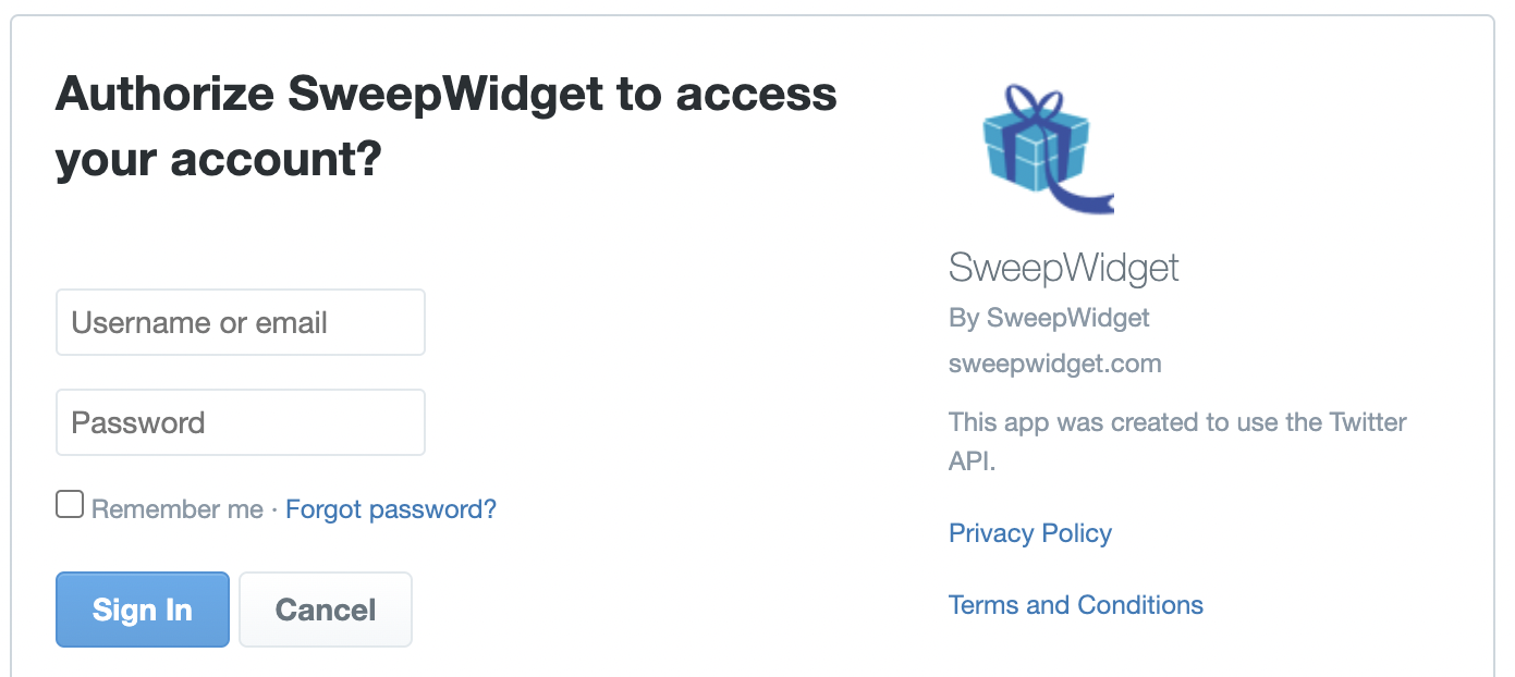 Twitter Entry Methods | SweepWidget