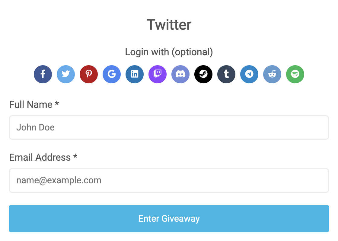 Twitter Entry Methods | SweepWidget