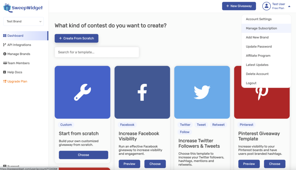 How To Upgrade Your SweepWidget Account - SweepWidget Help Docs
