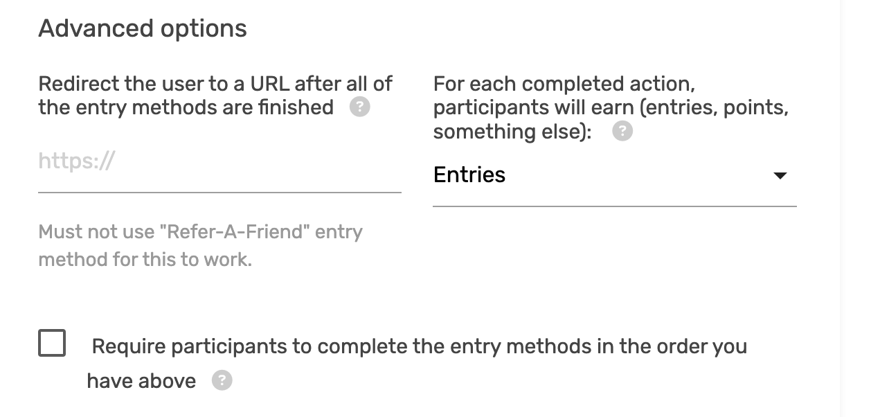 View Advanced Entry Method Options Sweepwidget Help Docs