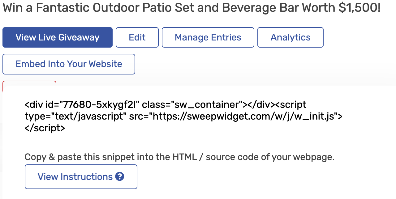 Turn widget into a modal popup in embedded pages
